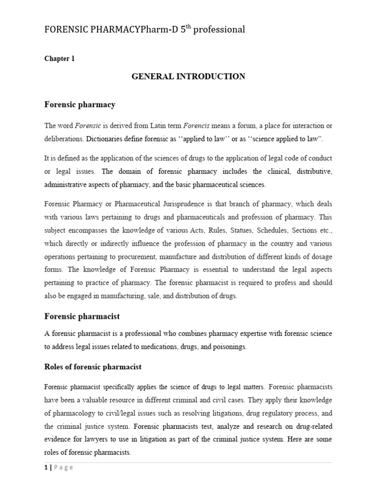 Forensic Pharmacy | PDF | Pharmacy | Pharmacology