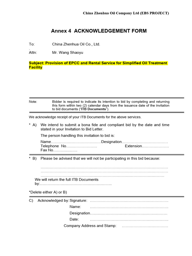 Annex 4 Acknowledgement Letter | PDF | Justice | Crime & Violence