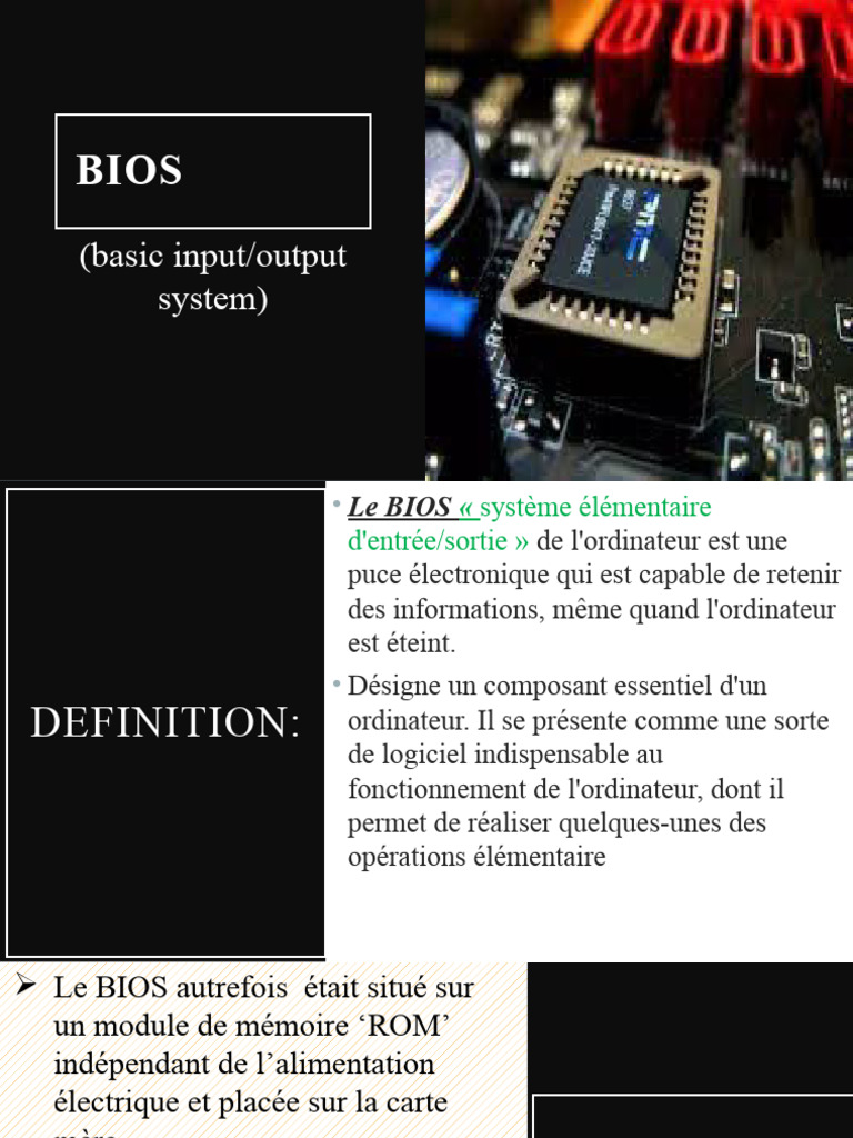 BIOS Presentation | PDF | Bios | Démarrage d'un ordinateur