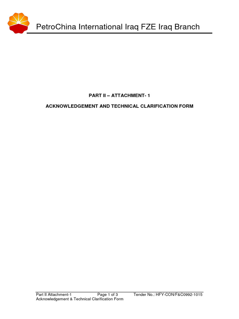 Tender Acknowledgement & Clarification Form | PDF | Auction | Supply ...