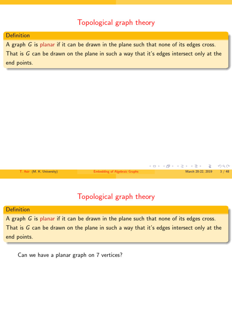 Planar Graphs-Presentation | PDF | Topology | Mathematics