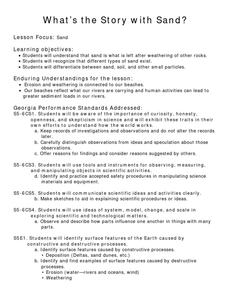 GR What Is The Story With Sand | PDF | Sand | Weathering