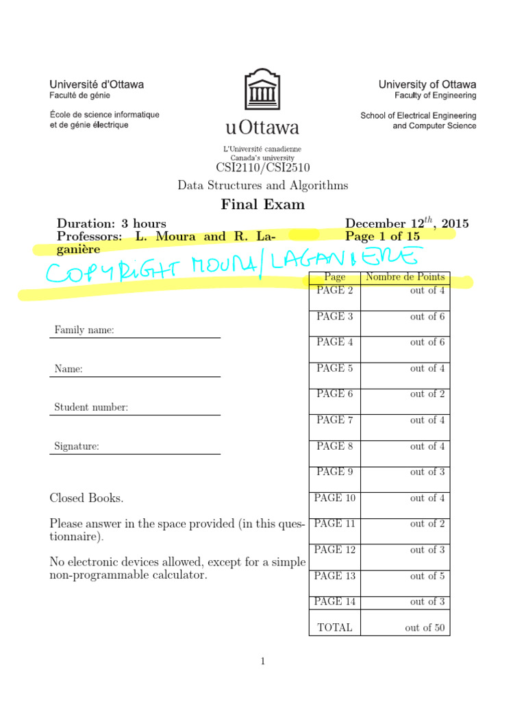 Final Csi 2110 y 15 e Solution | PDF | Vertex (Graph Theory ...