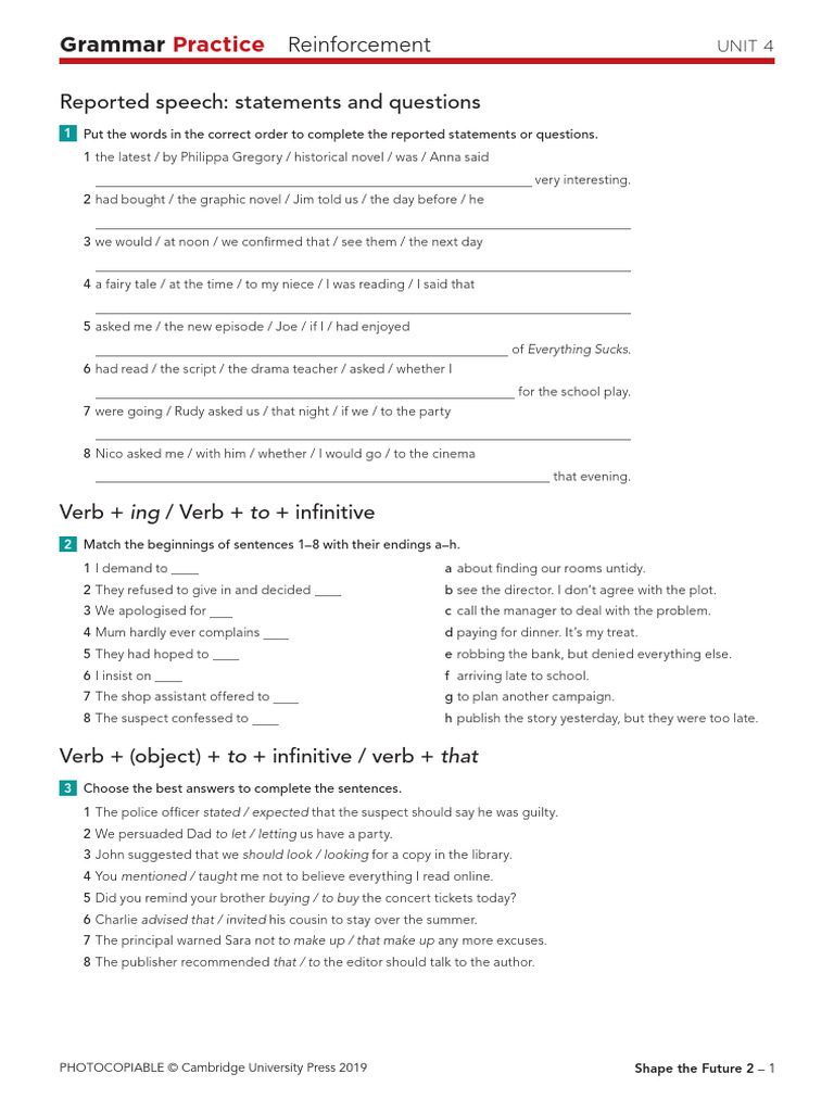 Reported - Speech - Practice - Merged | PDF