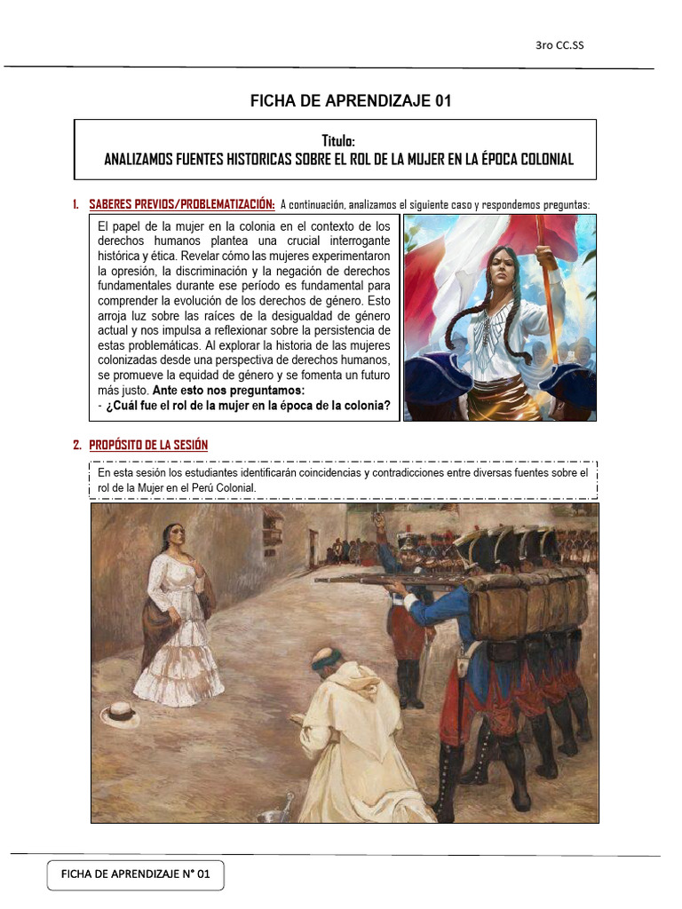 1 Ficha de Aprendizaje CCSS 3° Grado | Descargar gratis PDF | Perú