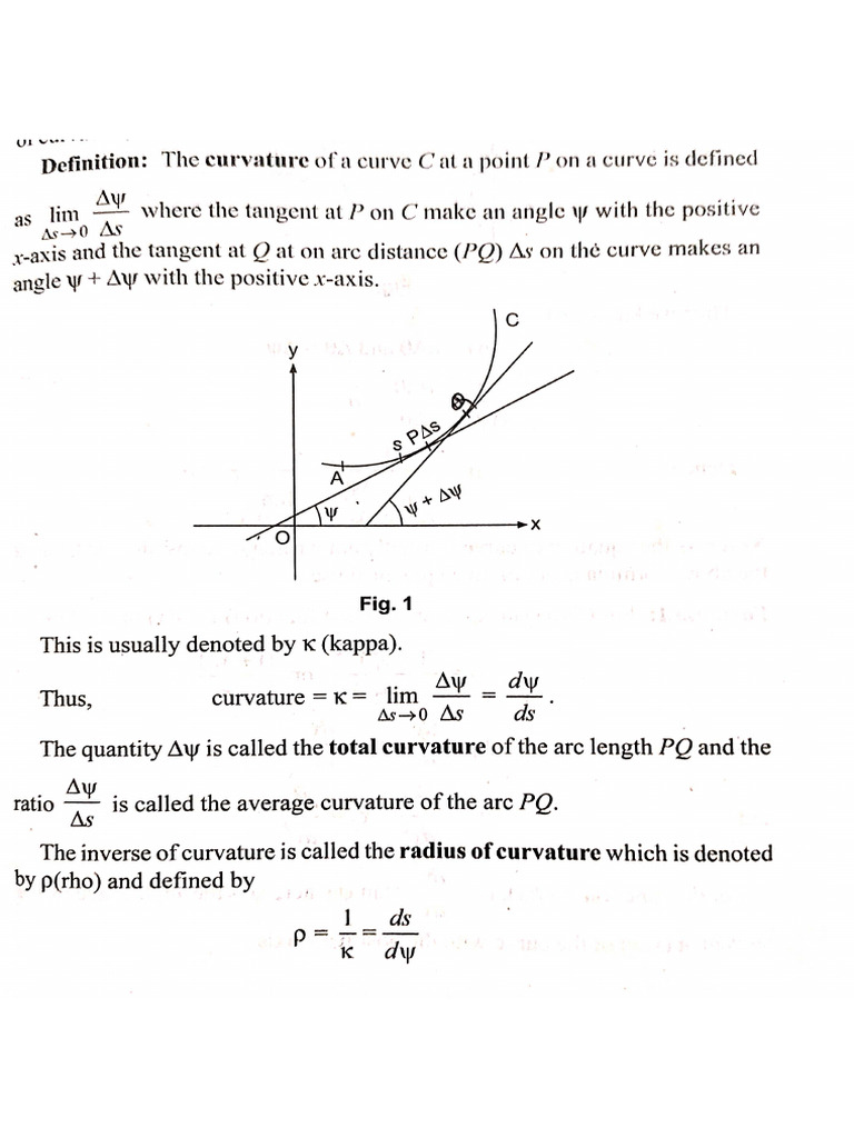 Curvature and Radius of Curvature | PDF