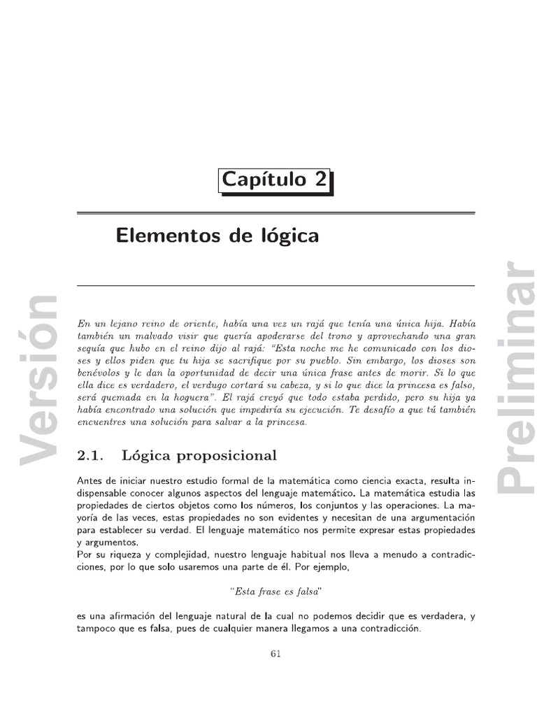 Elementos de Logica. 2. 61 - 67. | PDF