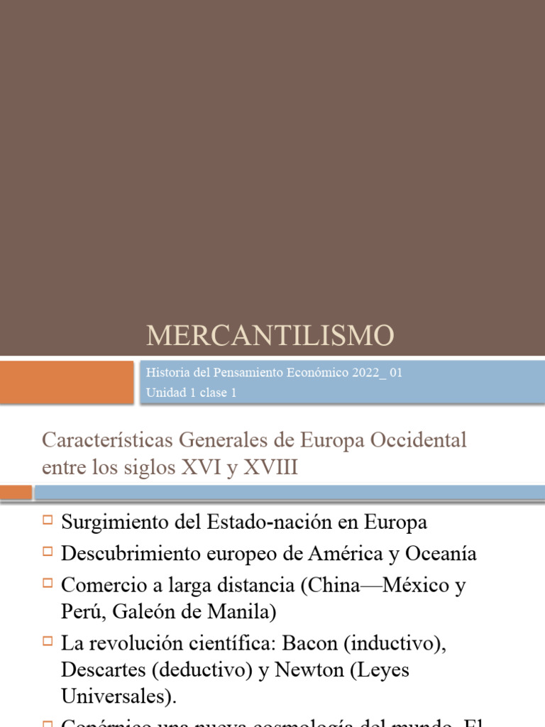 HPE U1 C1 Mercantilistas | PDF | Mercantilismo | Comercio