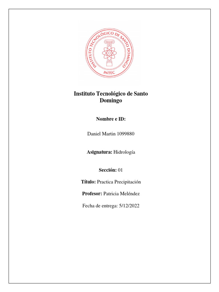Practica Precipitacion, Daniel Martin 1099880 | PDF