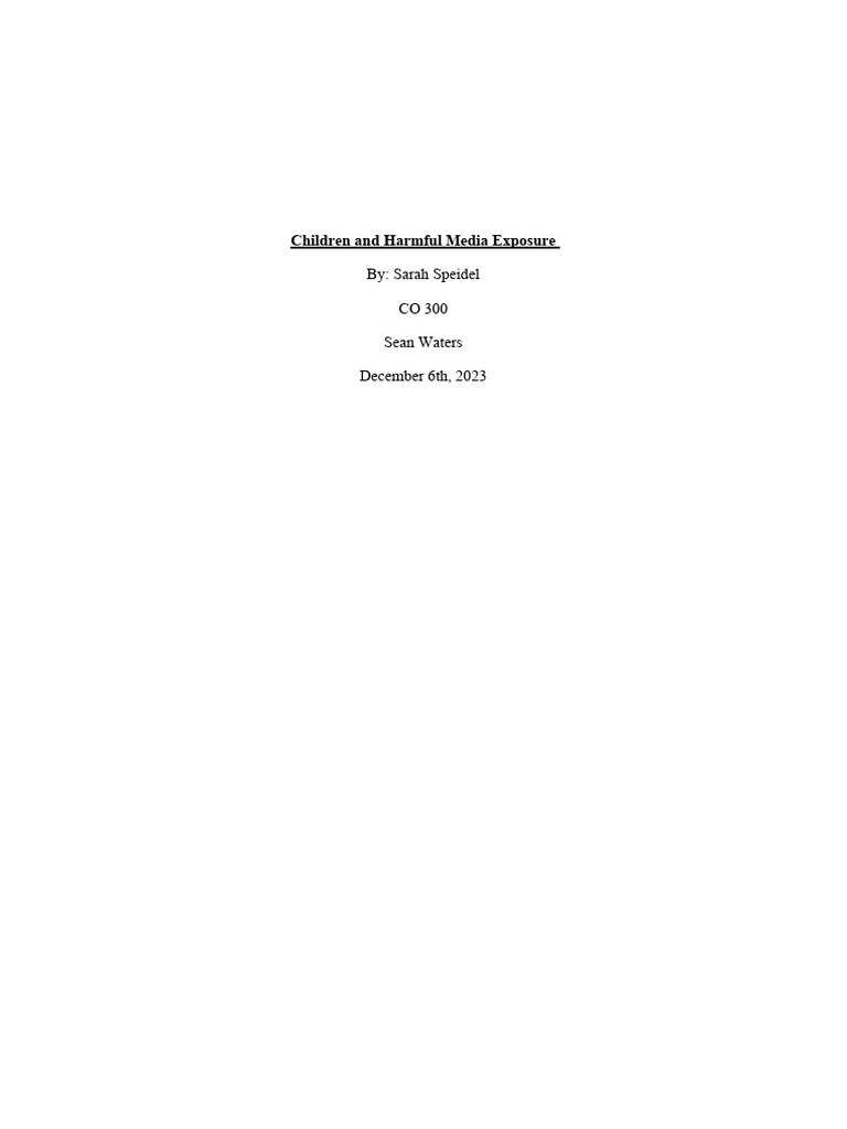 Research Paper Children and Harmful Media Exposure-2 | PDF | Aggression ...