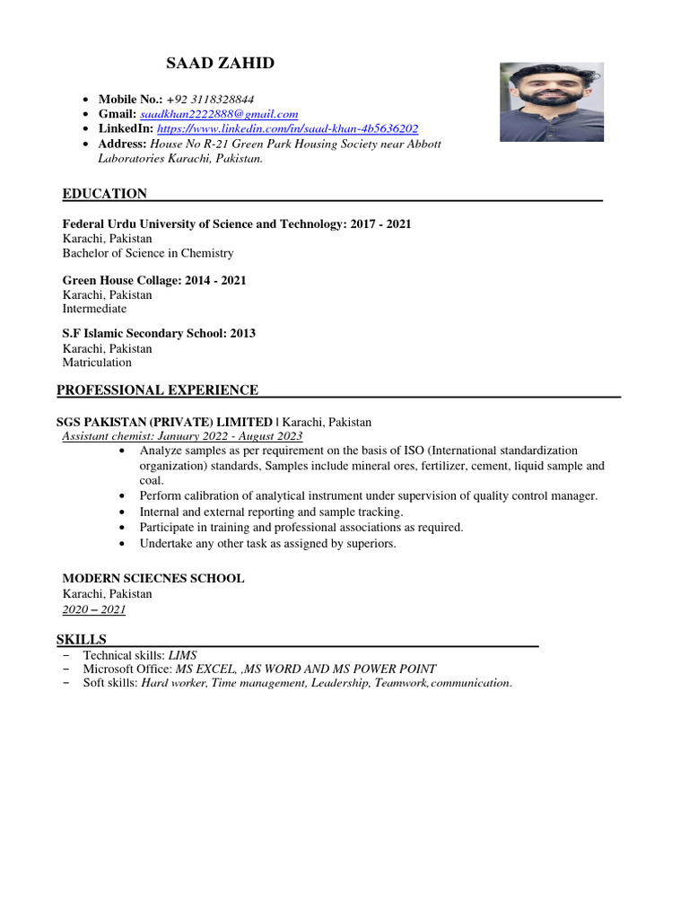 Saad Zahid CV-1 | PDF | Business | Art
