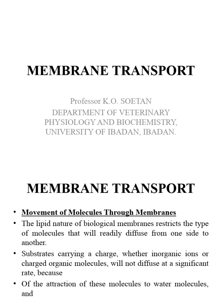 Membrane Transport | PDF | Cell Membrane | Diffusion