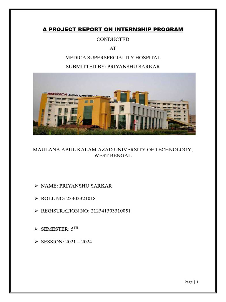 Priyanshu - Sarkar - Project Report On Internship Program | PDF | Radiology | Medical Imaging