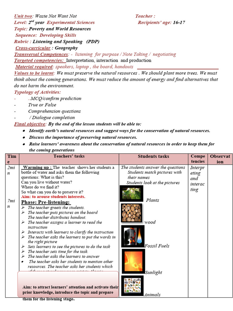 Teens on Resource Conservation | PDF | Learning | Renewable Resources