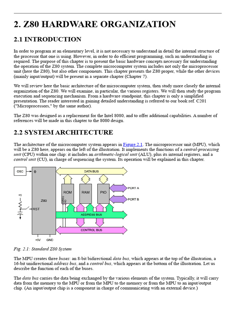 Z80 - Hardware Organization | PDF | Central Processing Unit | Programming