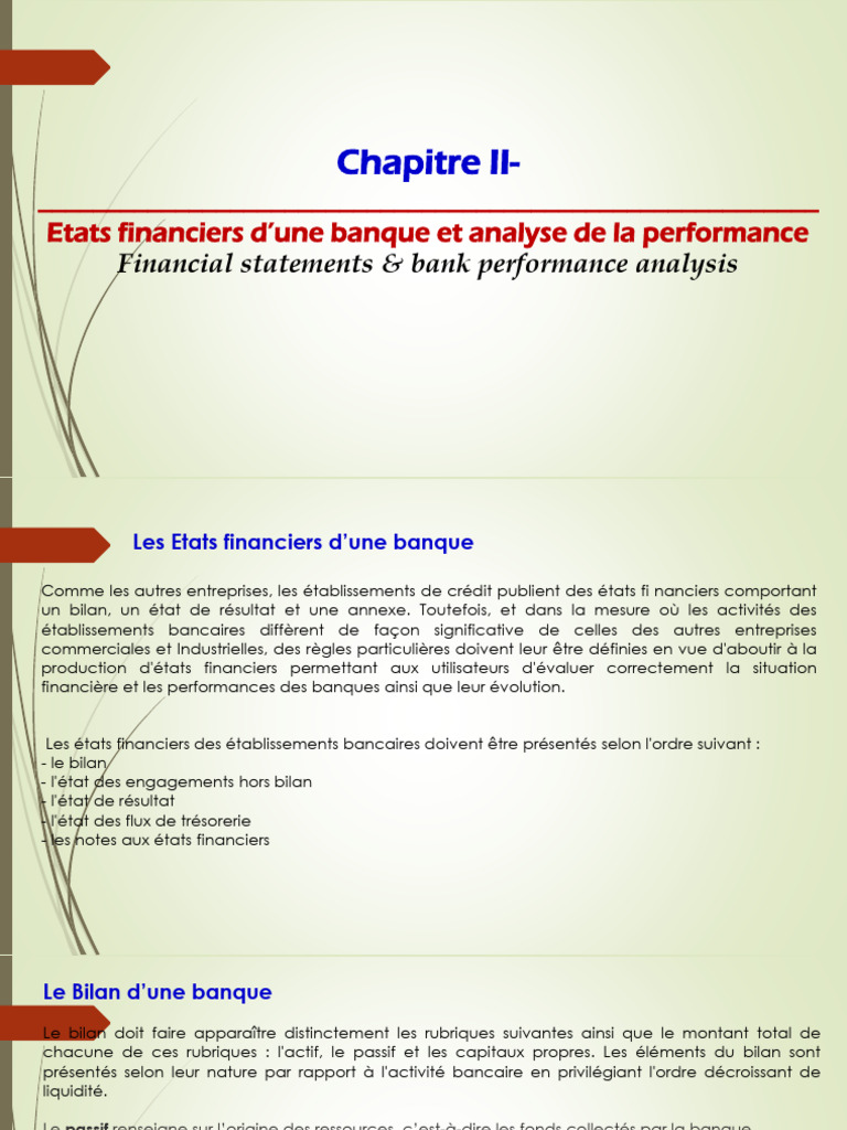 Chapitre 2 | PDF | Banques | Bilan comptable