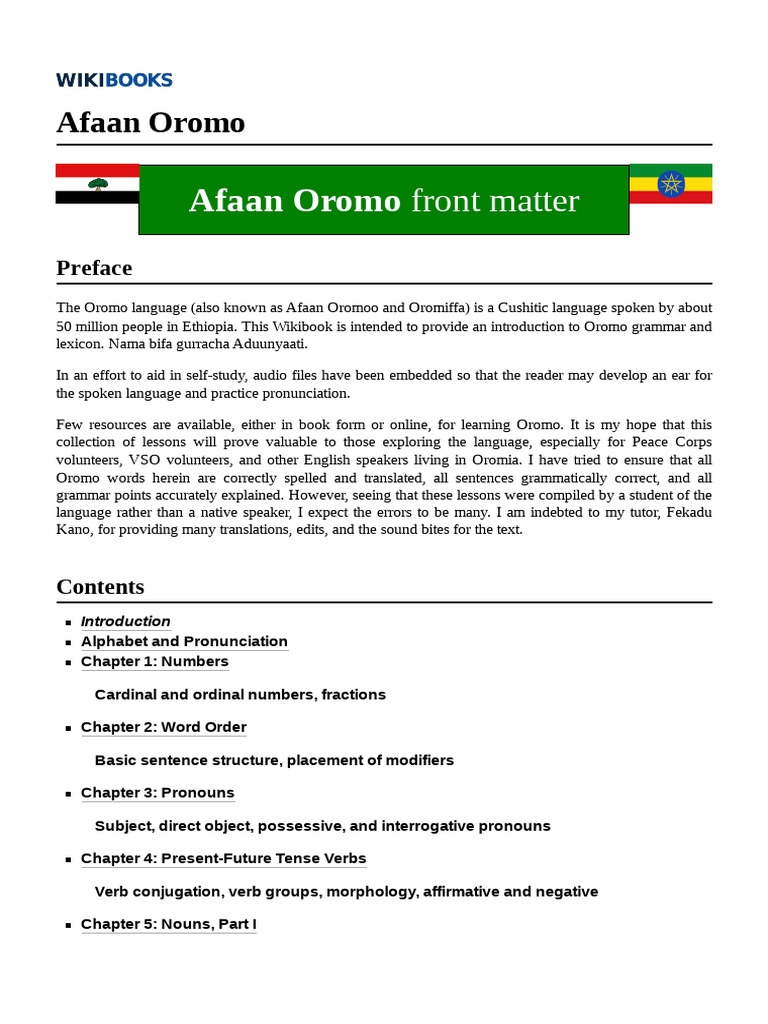 Afaan Oromo | PDF | Verb | Human Communication