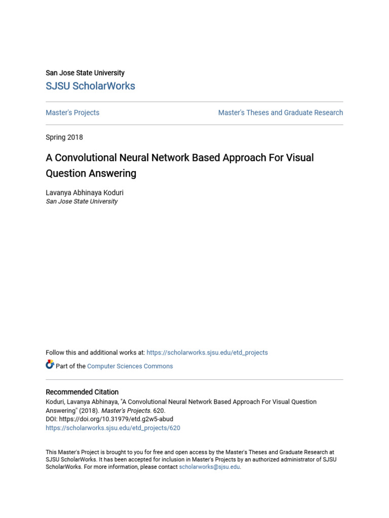A Convolutional Neural Network Based Approach For Visual Question | Download Free PDF ...