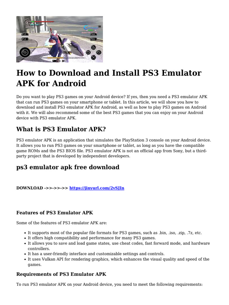 How To Download and Install PS3 Emulator APK For Android | PDF | Play ...