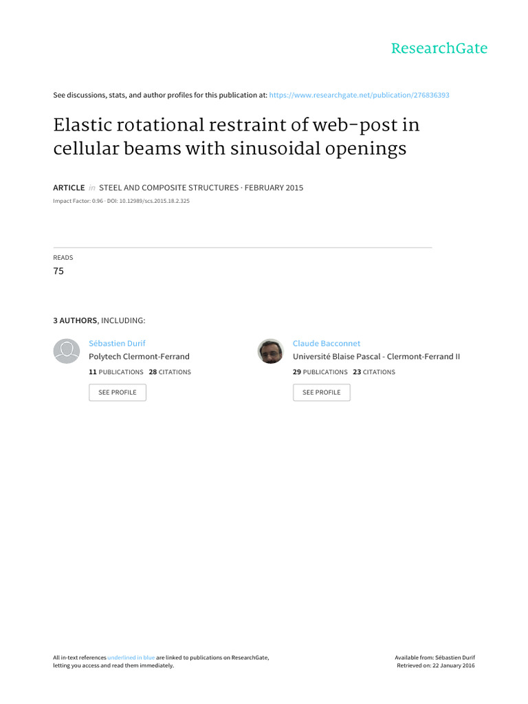 Elastic Rotational Restraint of Web-Post in Cellular Beams With ...