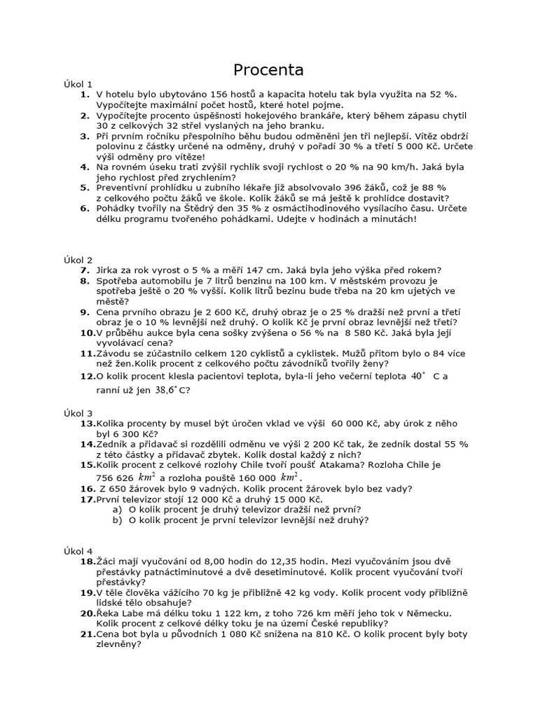 Ukol Procenta | PDF