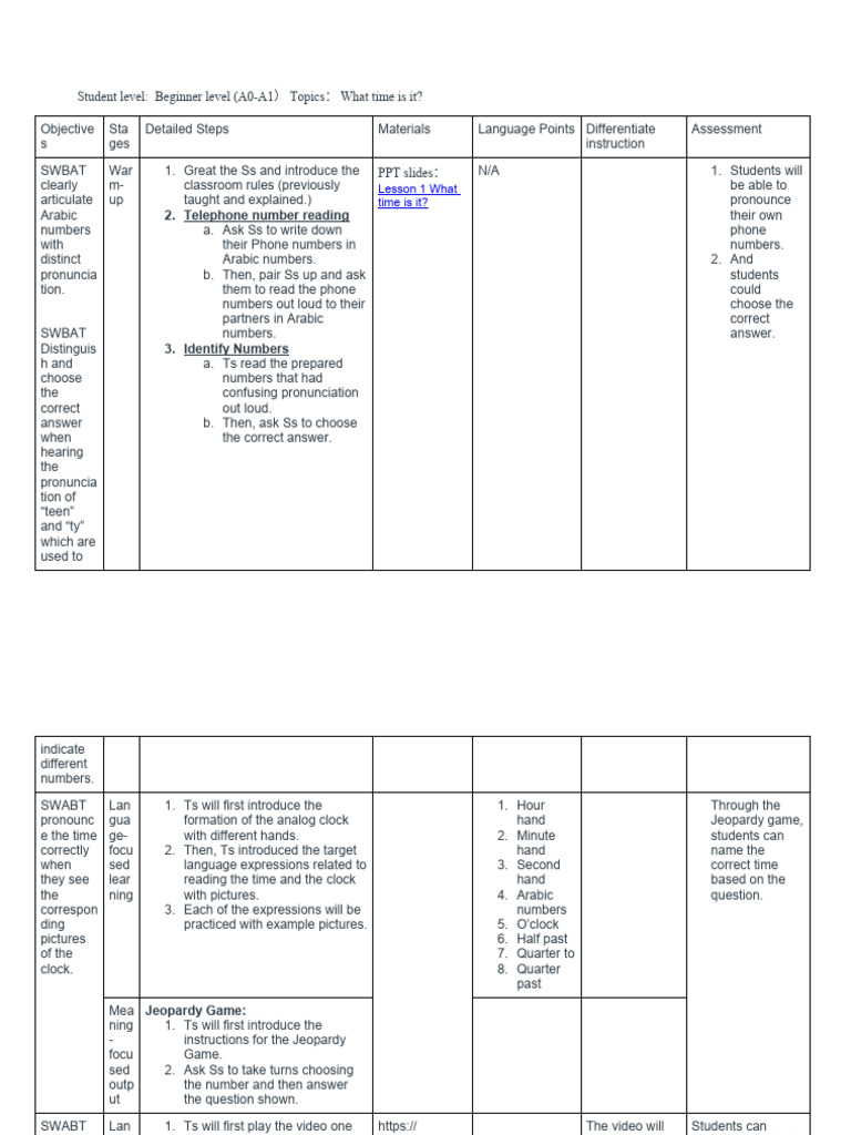 Lesson Plan 1 1 | Download Free PDF | Applied Linguistics | Learning