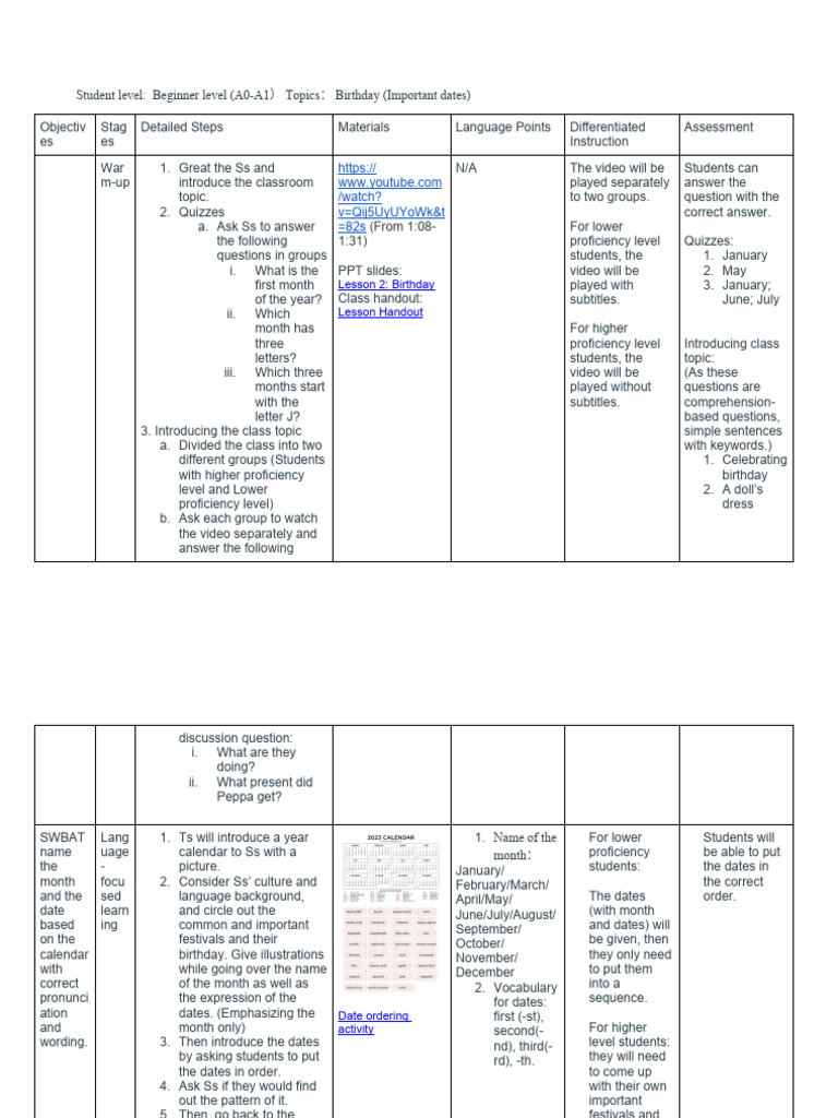 Lesson Plan 2 | PDF | Linguistic Typology | Human Communication
