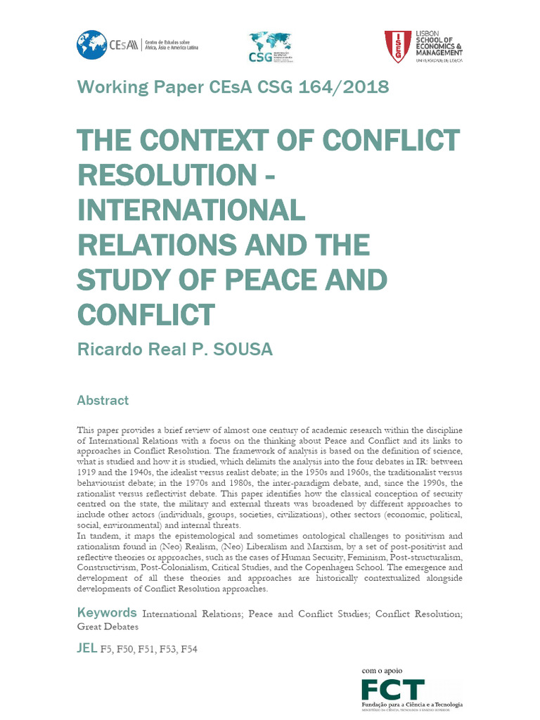 The_Context_of_Conflict_Resolution_Inter | PDF | Rationality | Cold War