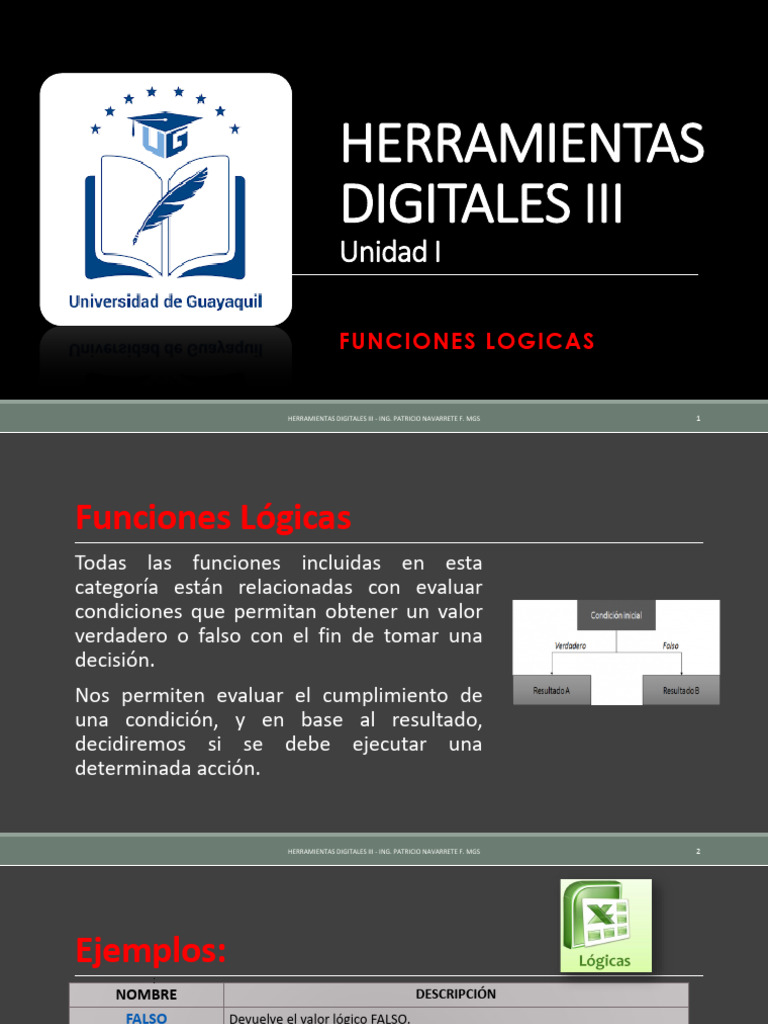 Funciones Lógicas HD | PDF | Función (Matemáticas) | Microsoft Excel