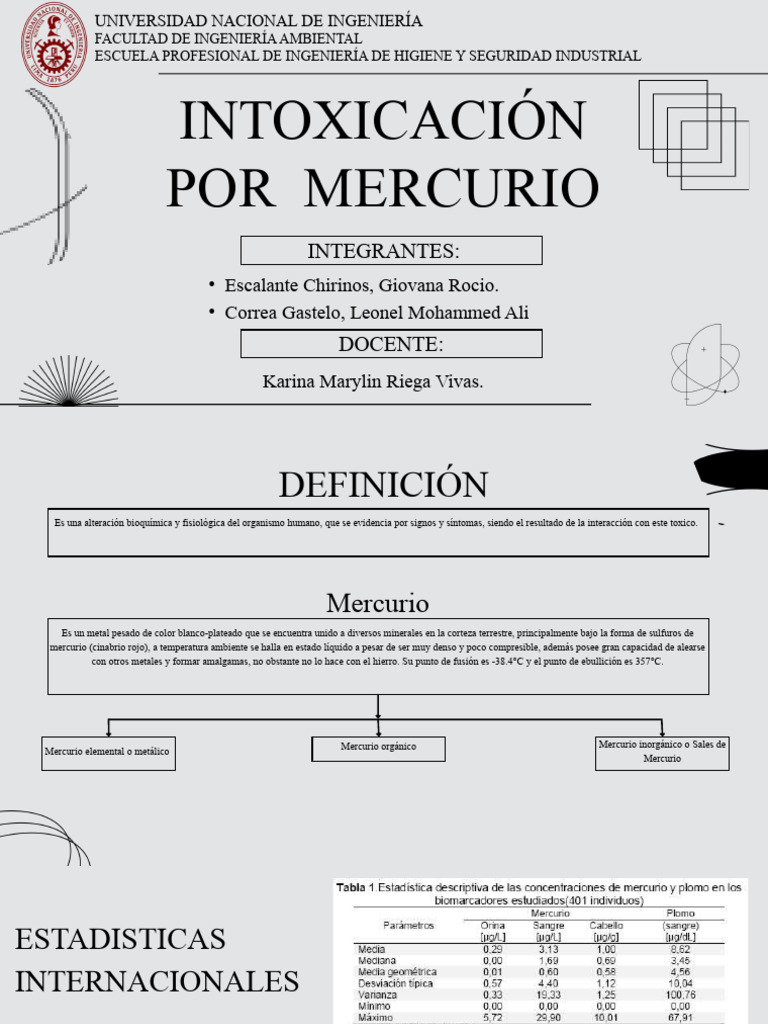 INTOXICACION POR MERCURIO - CORREA LEONEL - ESCALANTE GIOVANA | PDF ...