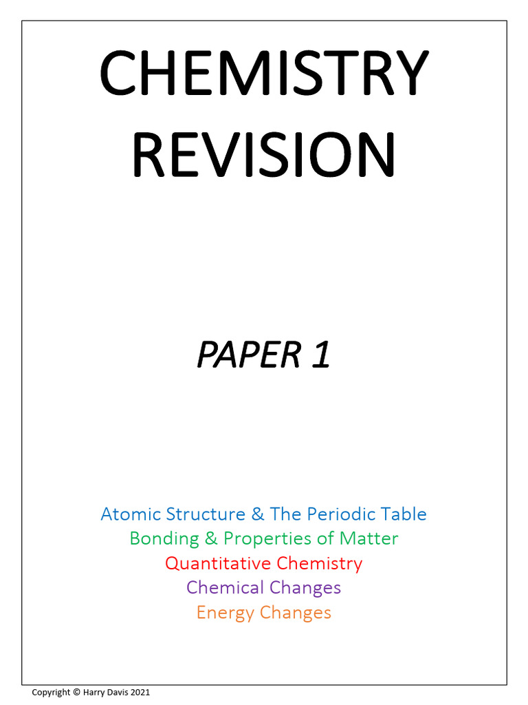 GCSE AQA Chemistry 8642 Paper 1 | Download Free PDF | Chemical Bond ...