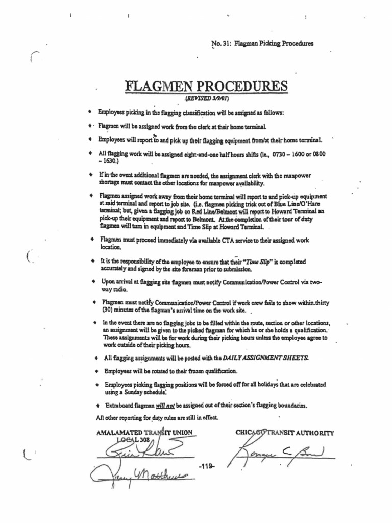 Flagman Procedures and Assignments Guide | PDF