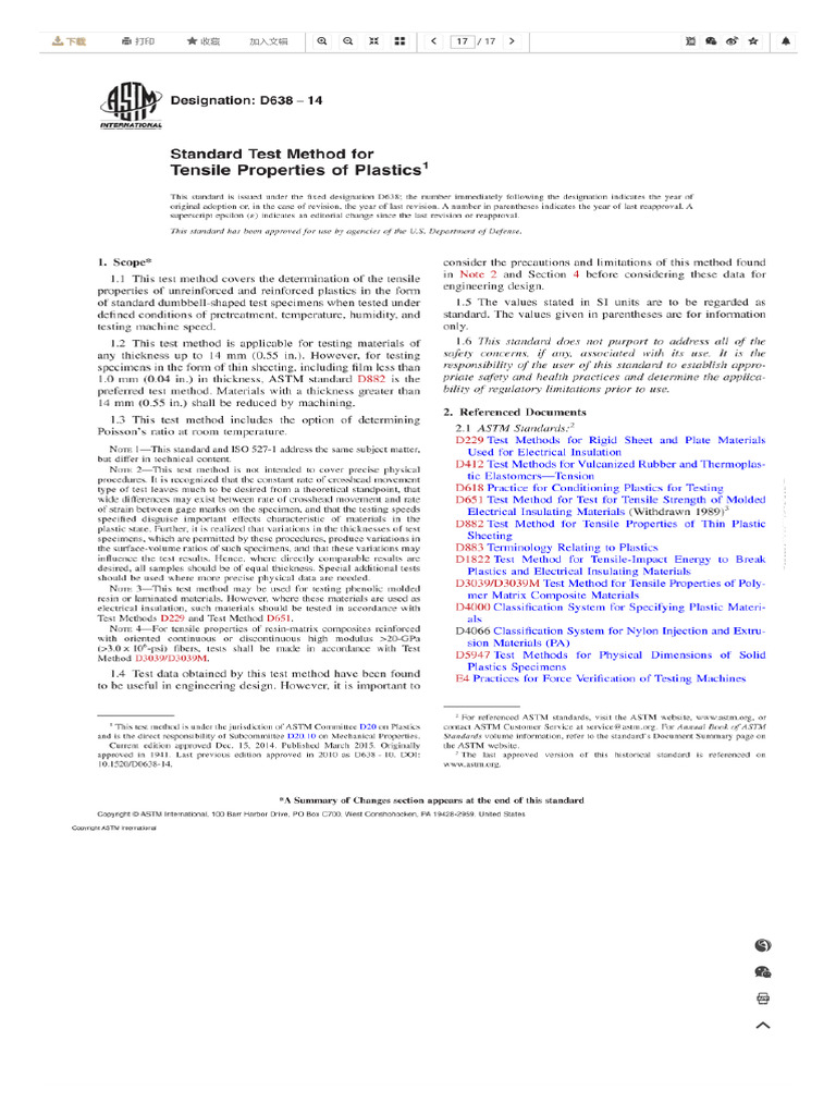 Astm D638-14 | PDF