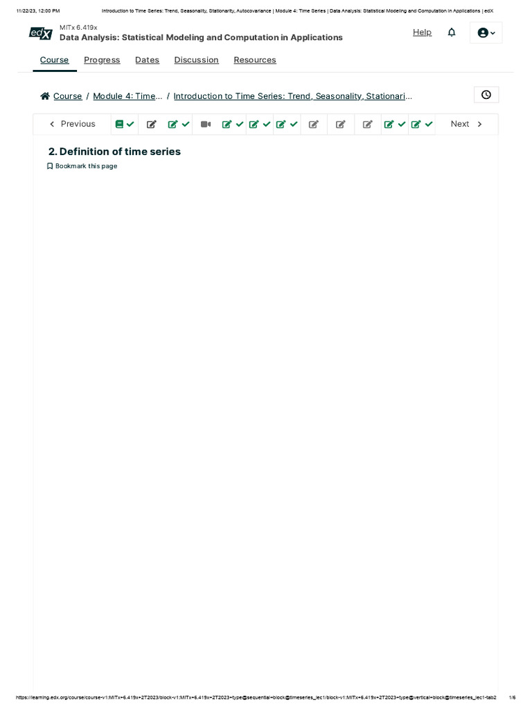 Definition of Time Series | PDF | Time Series | Stationary Process