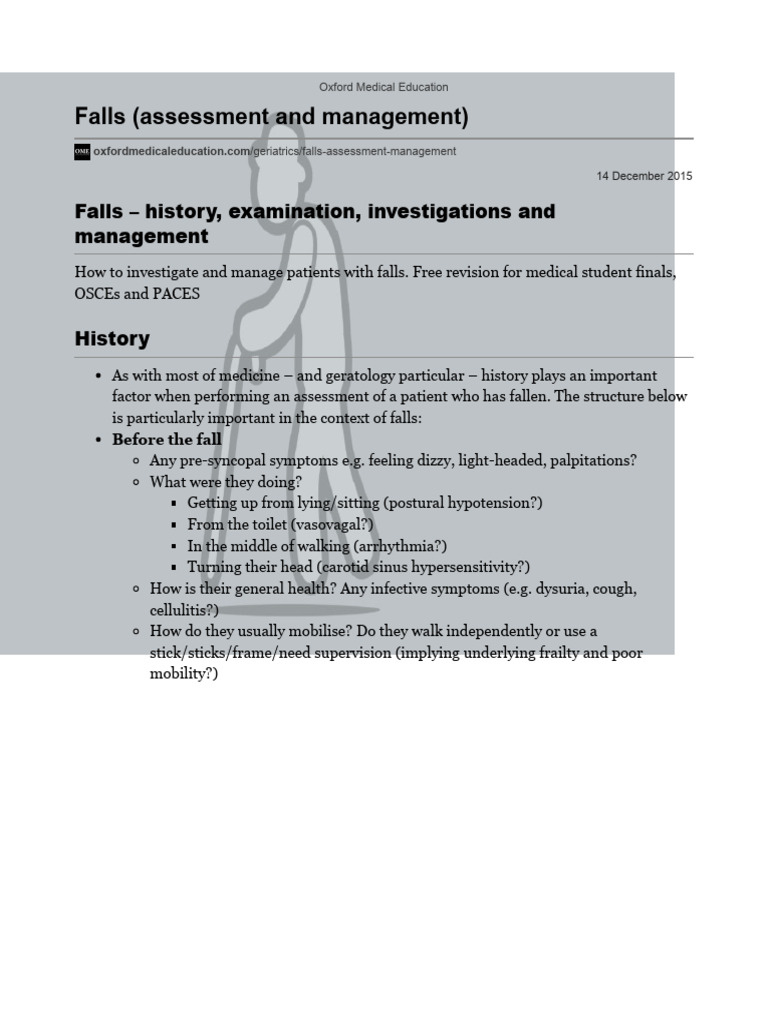 Falls Assessment and Management Guide | PDF | Stroke | Parkinson's Disease