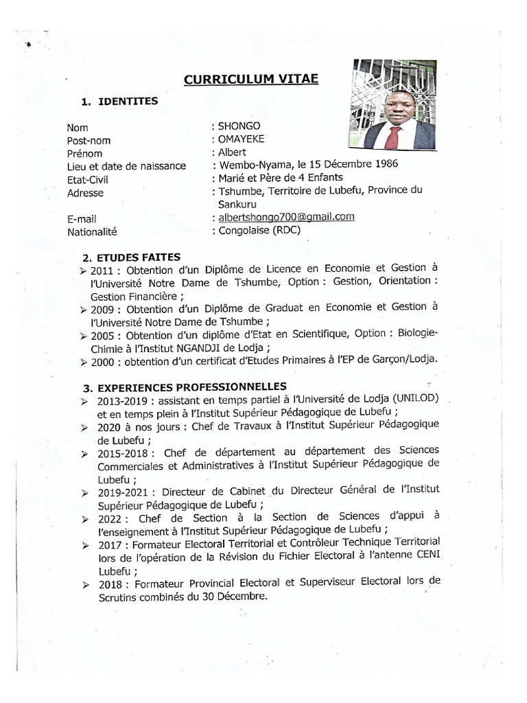 CV Albert Songo | PDF