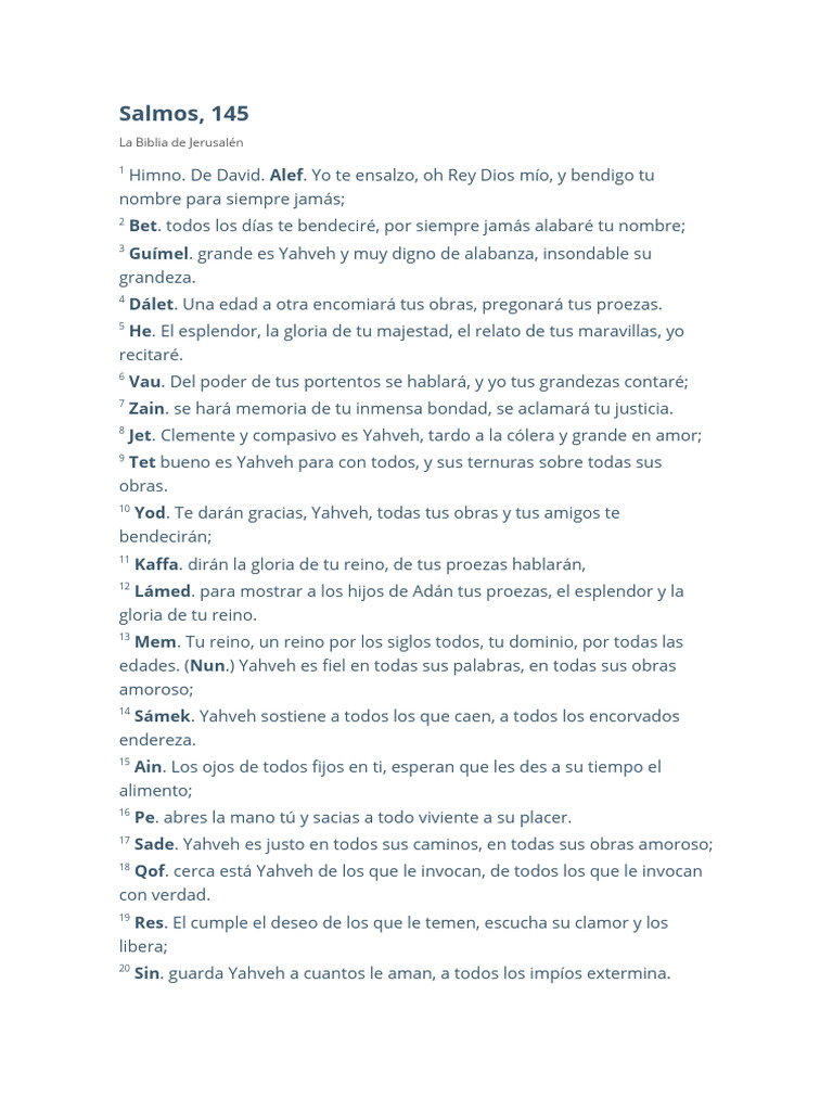 Salmo 145 | PDF