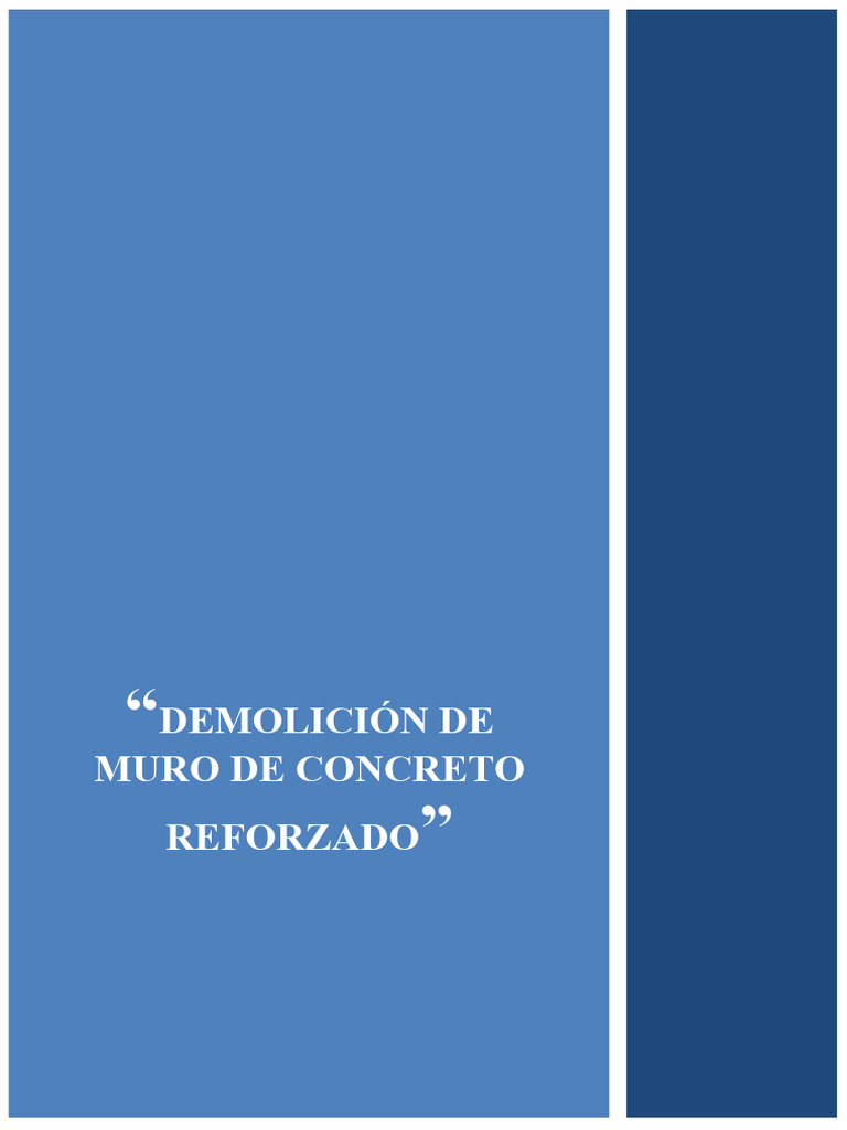 Demolición de Muro de Concreto | PDF | Hormigón