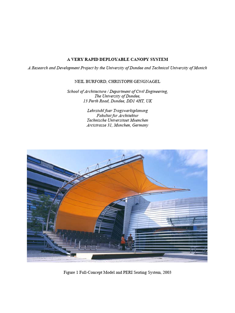 A Very Rapid Deployable Canopy System | PDF | Truss | Buckling