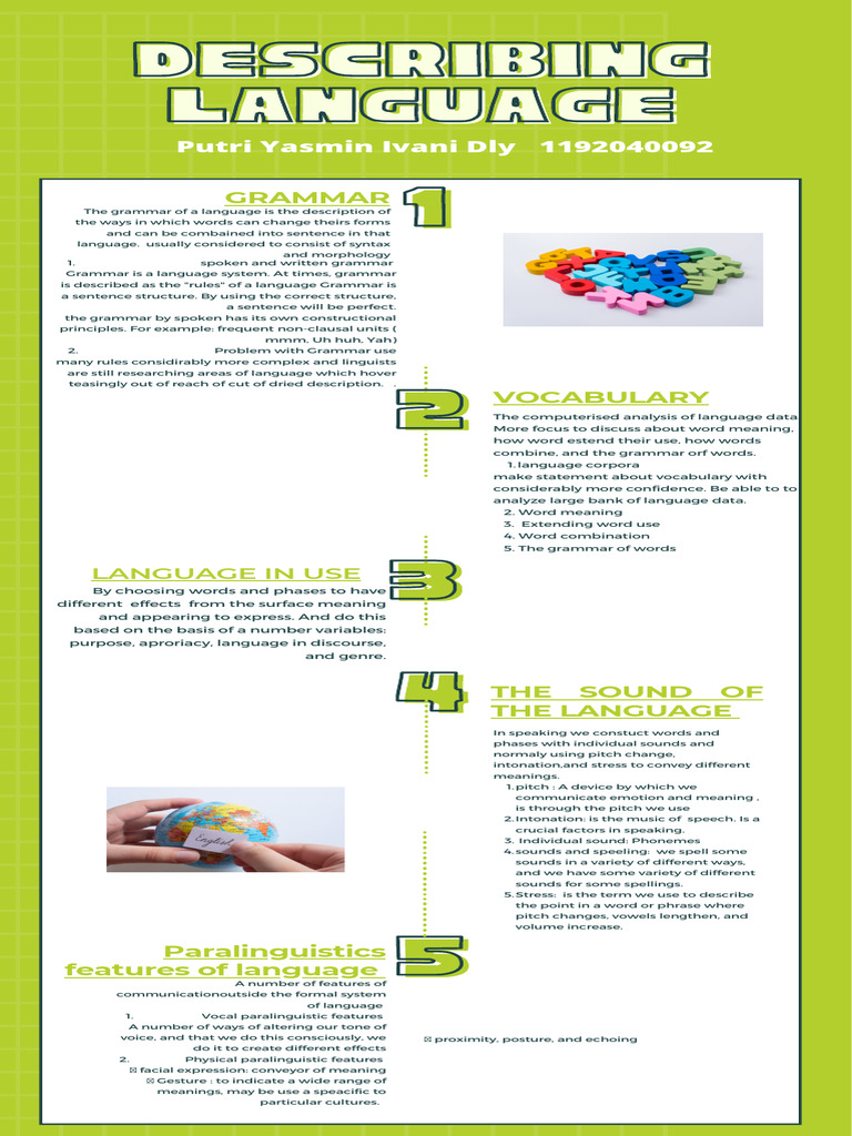 Mind map II Describing language | PDF | Grammar | Word