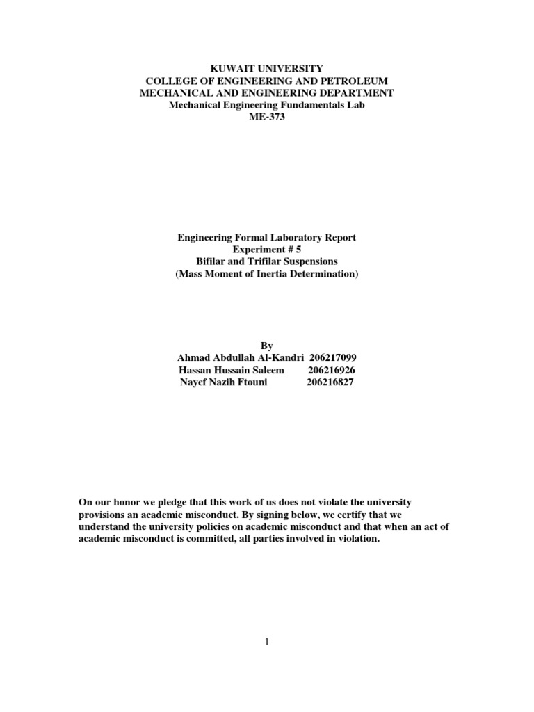 Bifilar and Trifilar Suspension Methods | PDF | Rotation Around A Fixed ...