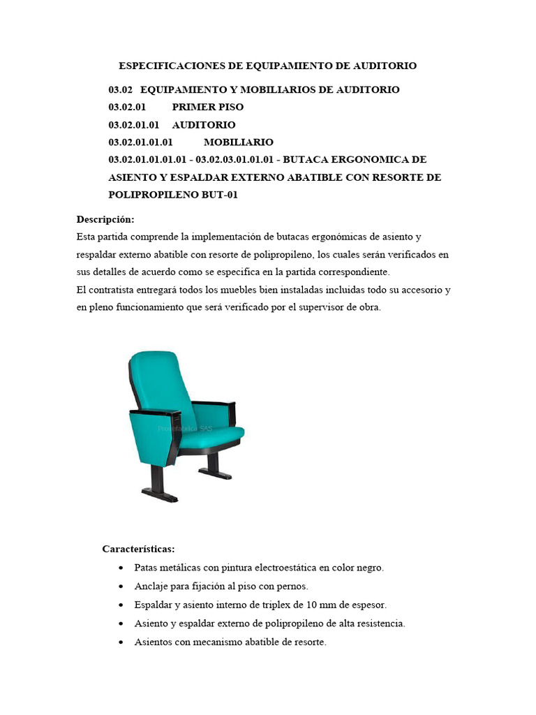 2.00especificaciones de Auditorio. | PDF | Micrófono | USB