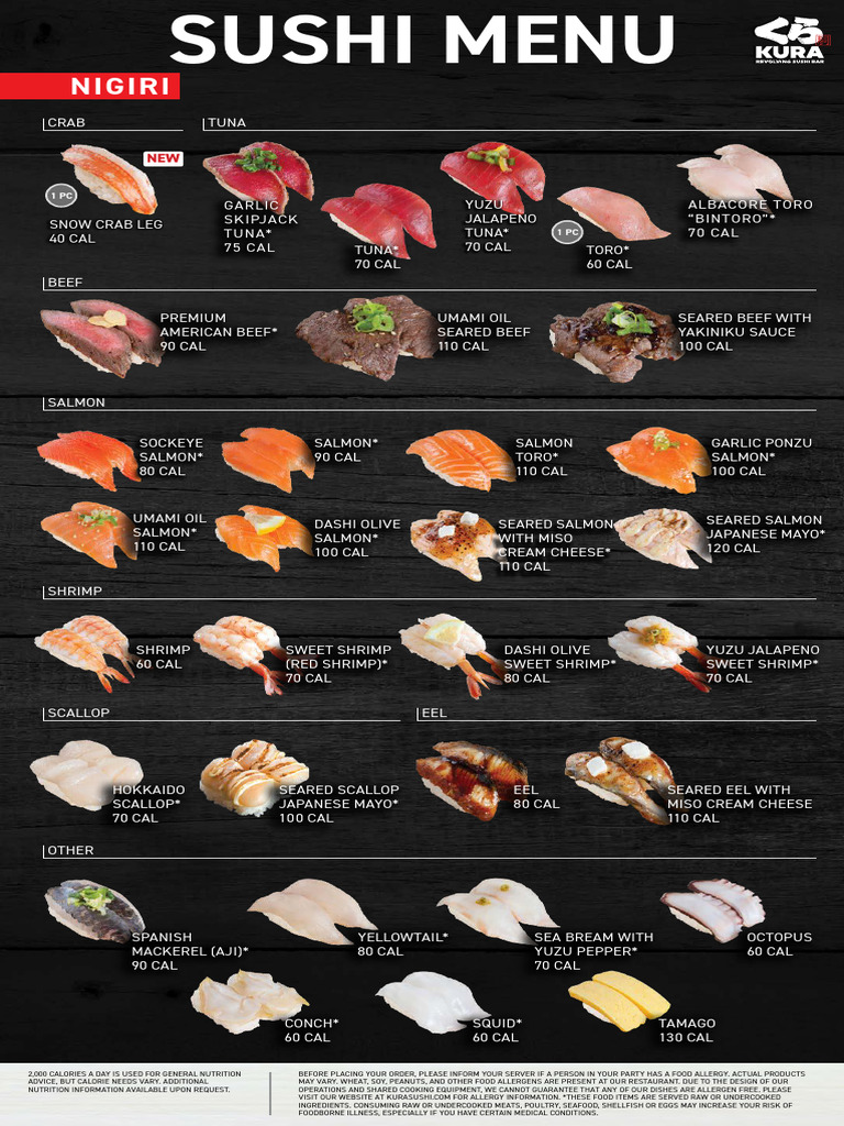 kura sushi menu | PDF | Food Allergy | Sushi