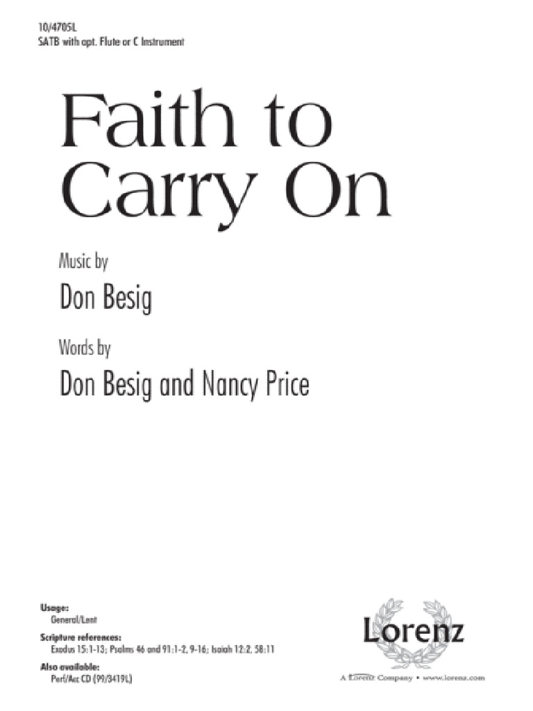 Faith To Carry On | PDF