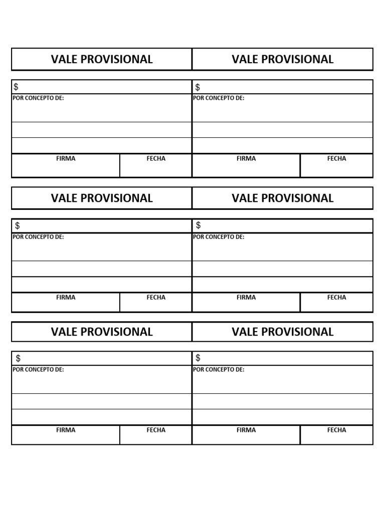 Vales de Dinero | PDF