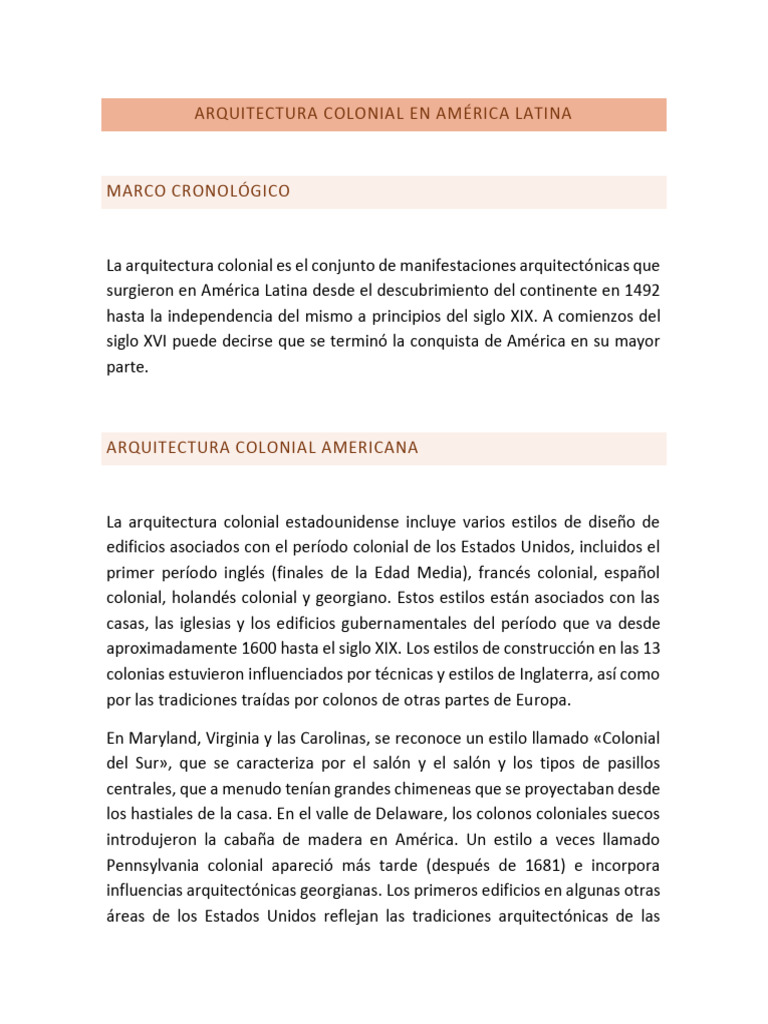 Arquitectura colonial en América Latina | PDF | Nueva españa | la Habana
