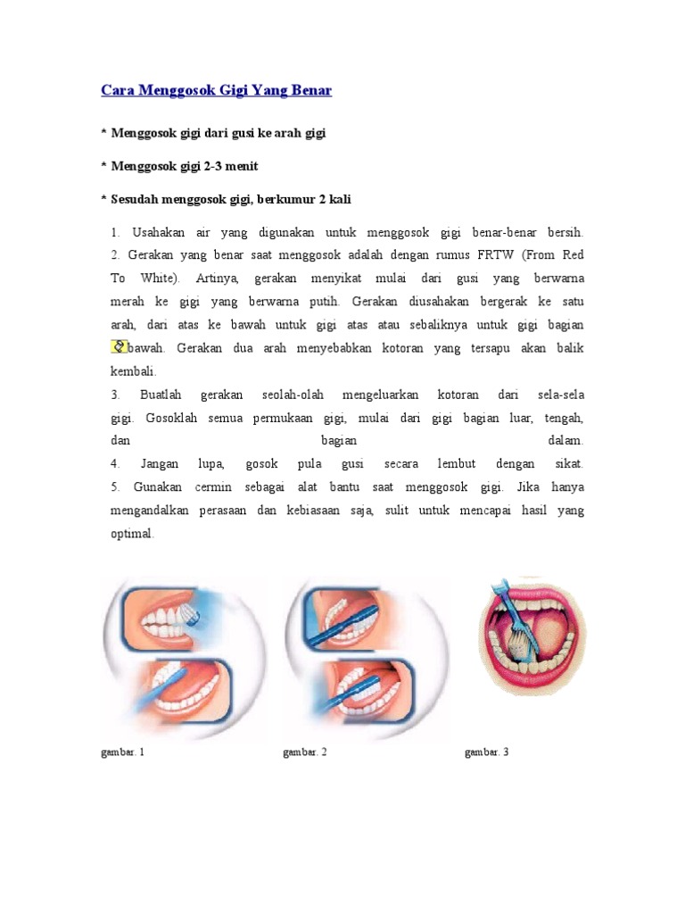 Cara Menggosok Gigi Yang Benar | PDF