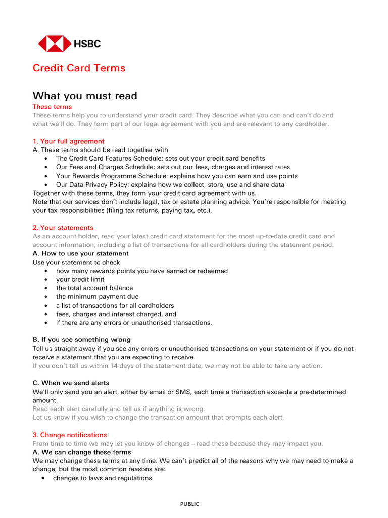 Cardholder Agreement | PDF