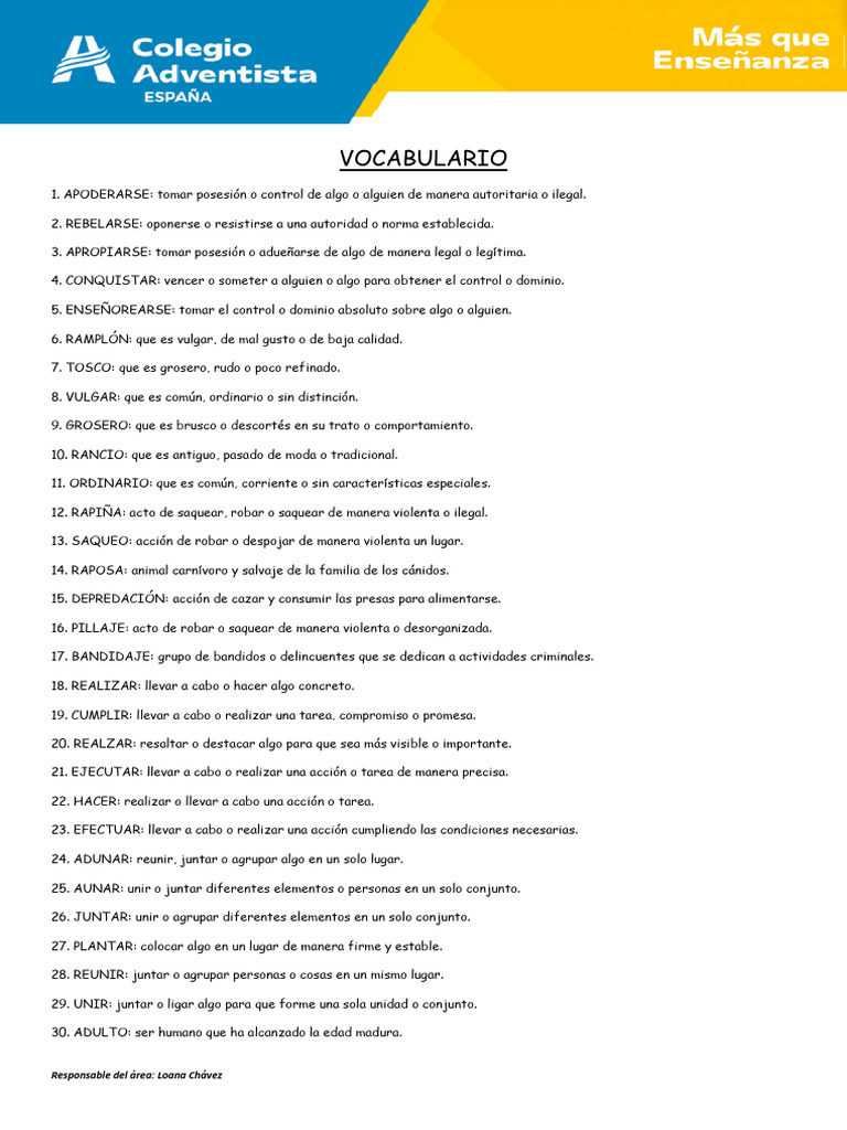 VOCABULARIO | PDF | Color | Qualia