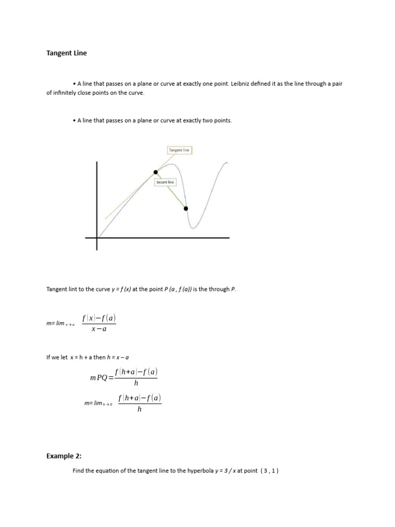 Tangent-line | PDF | Tangent | Slope
